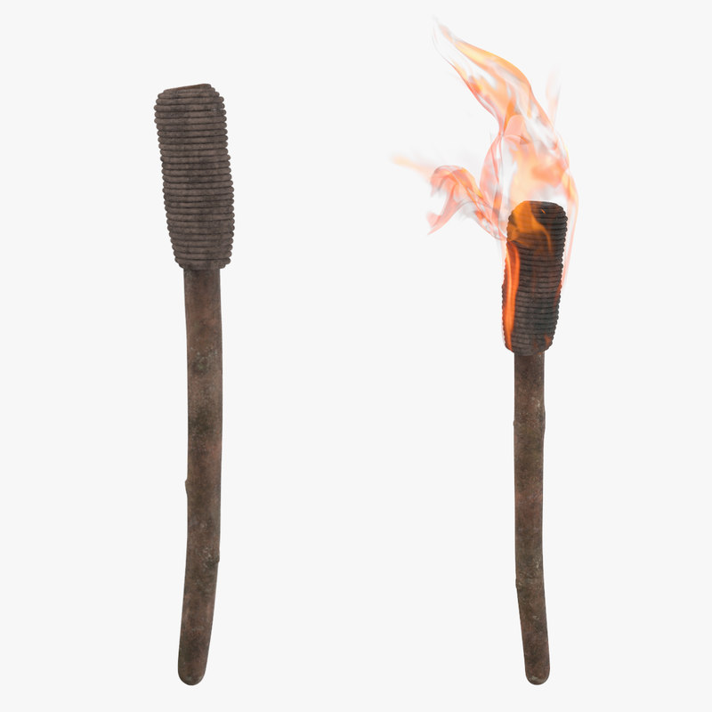 c4d medieval hand torch