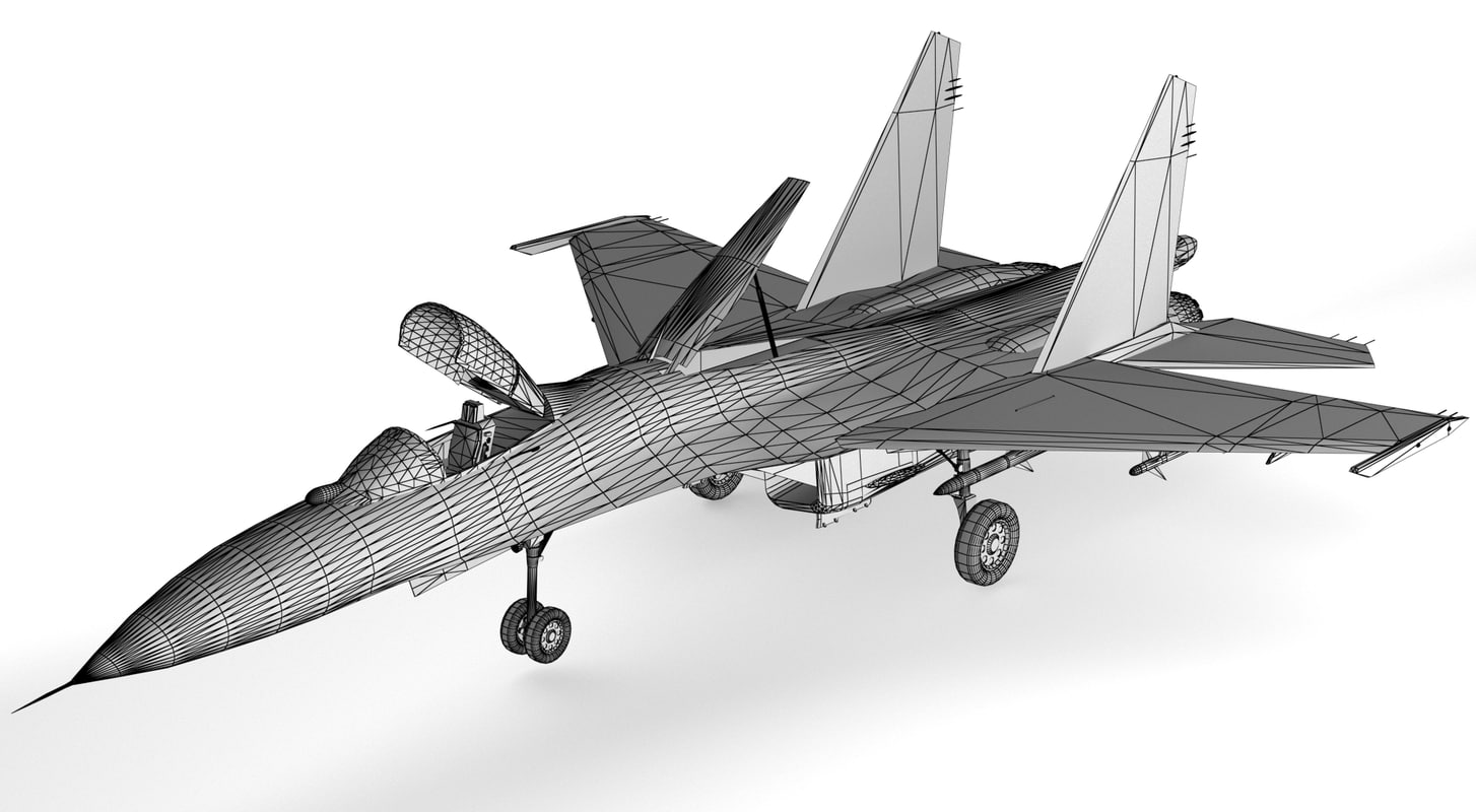 military sukhoi su-27 3d model