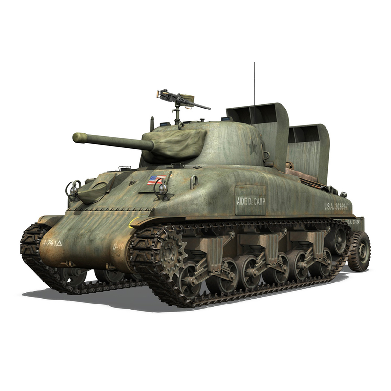 3d m4a1 sherman deep wading
