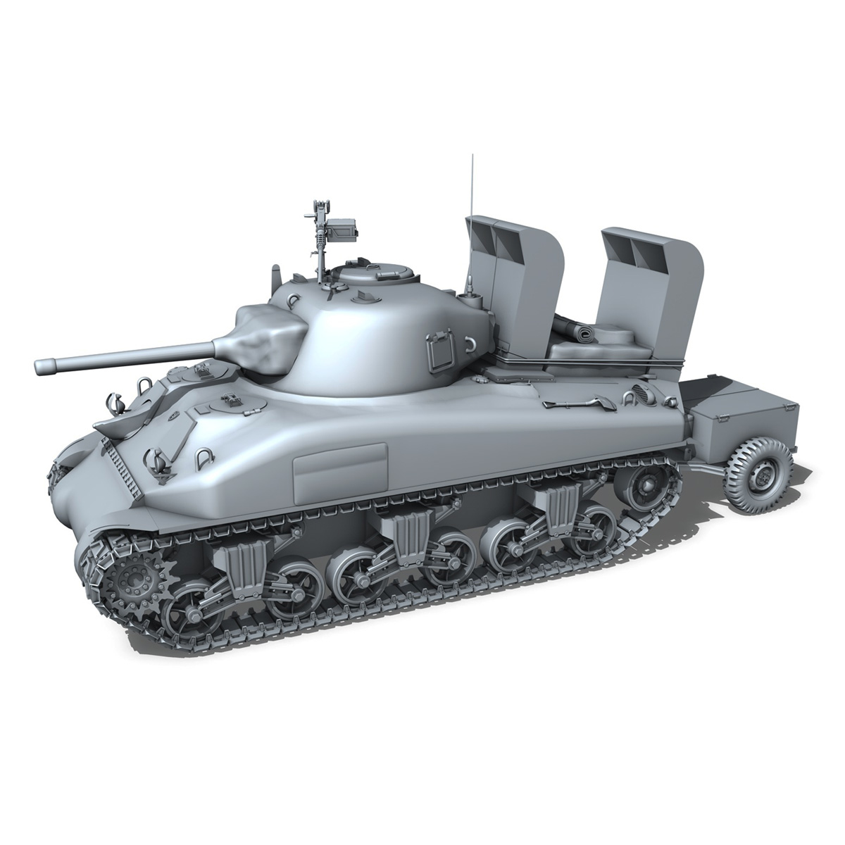 3d m4a1 sherman deep wading model