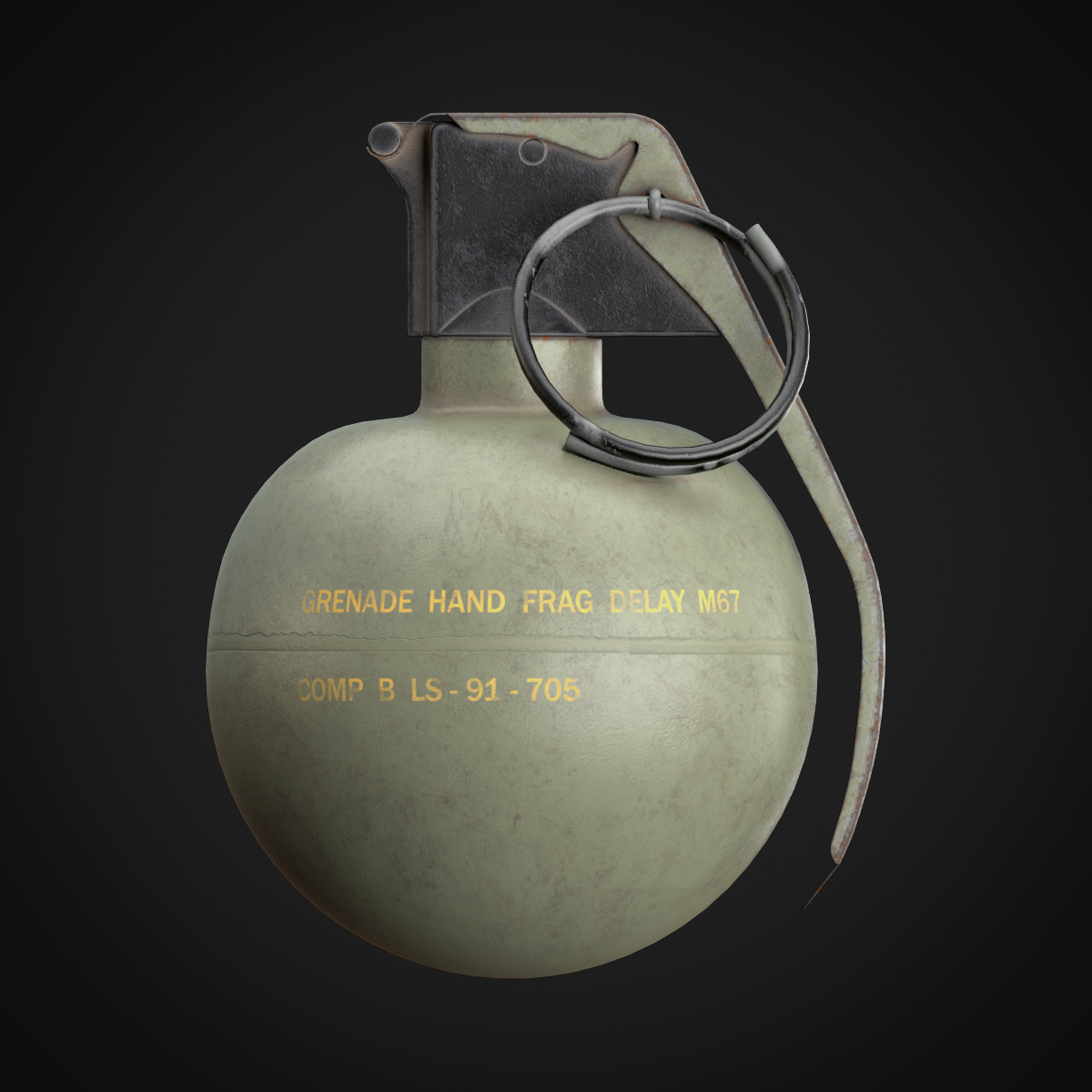 m67 grenade 3d model