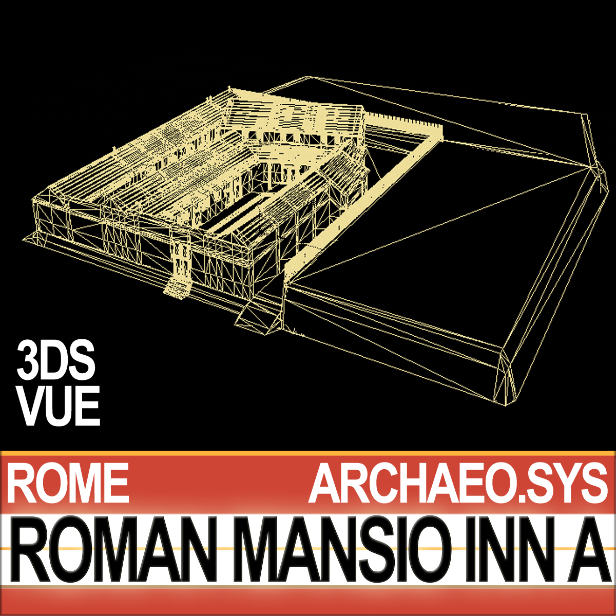 3d ancient roman mansio inn model