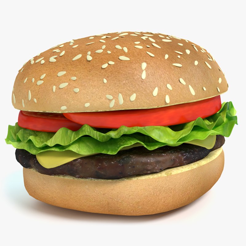 3d model cheeseburger burger cheese