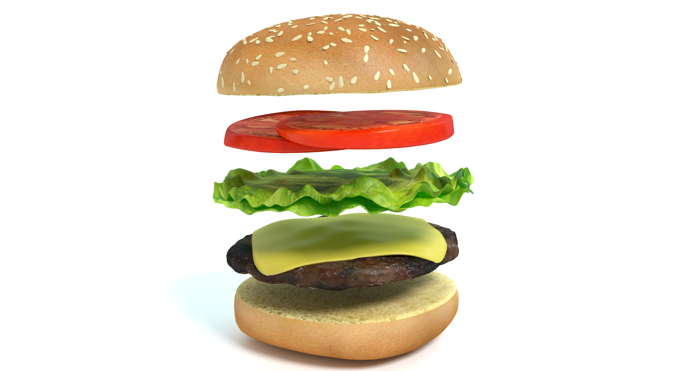 3d model cheeseburger burger cheese