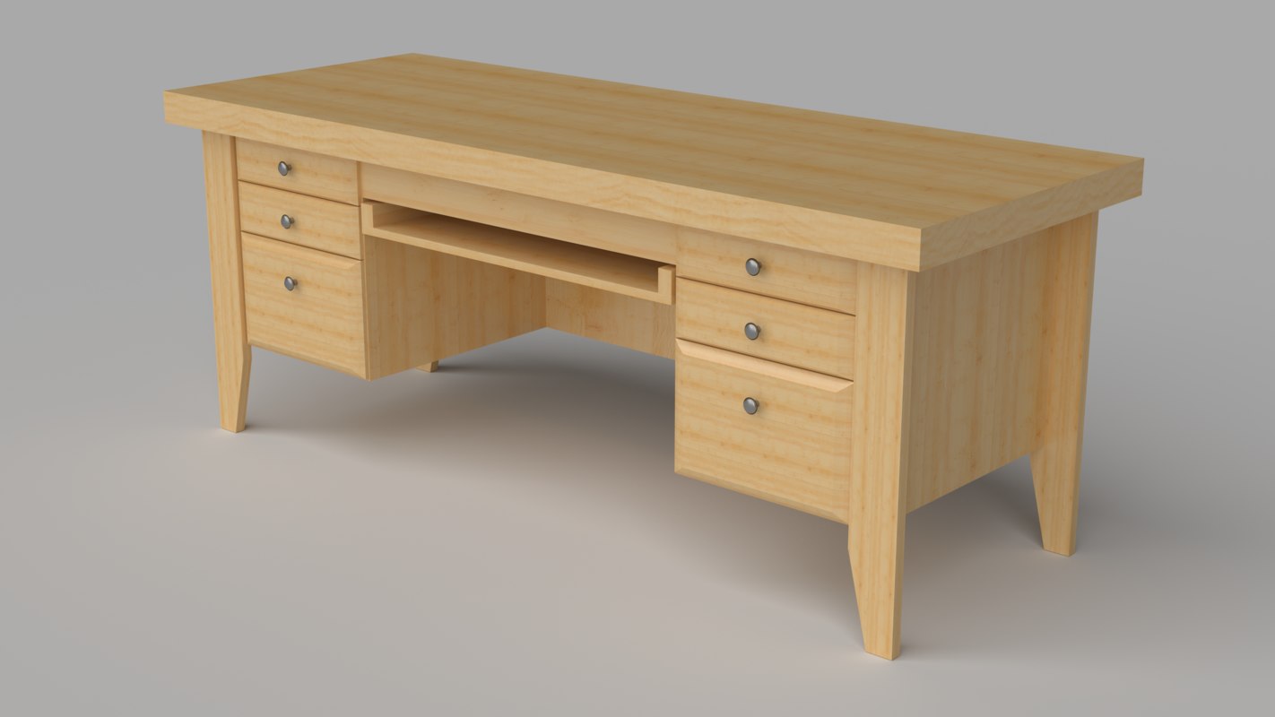 simple desk 3d 3ds