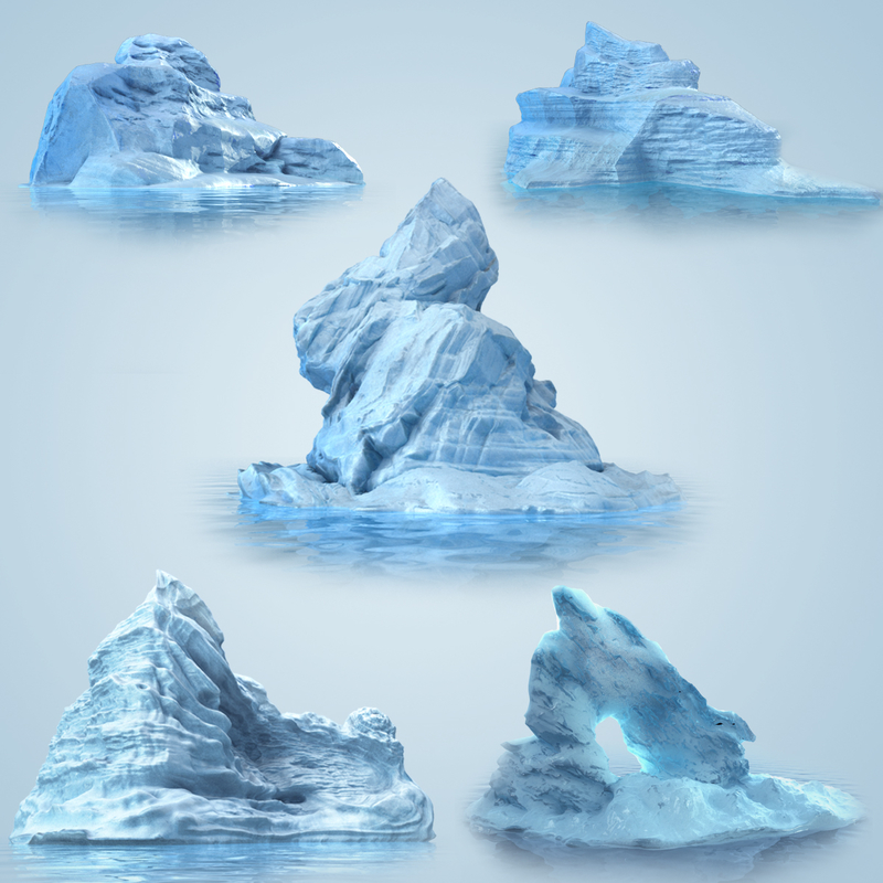 3d model of iceberg ice