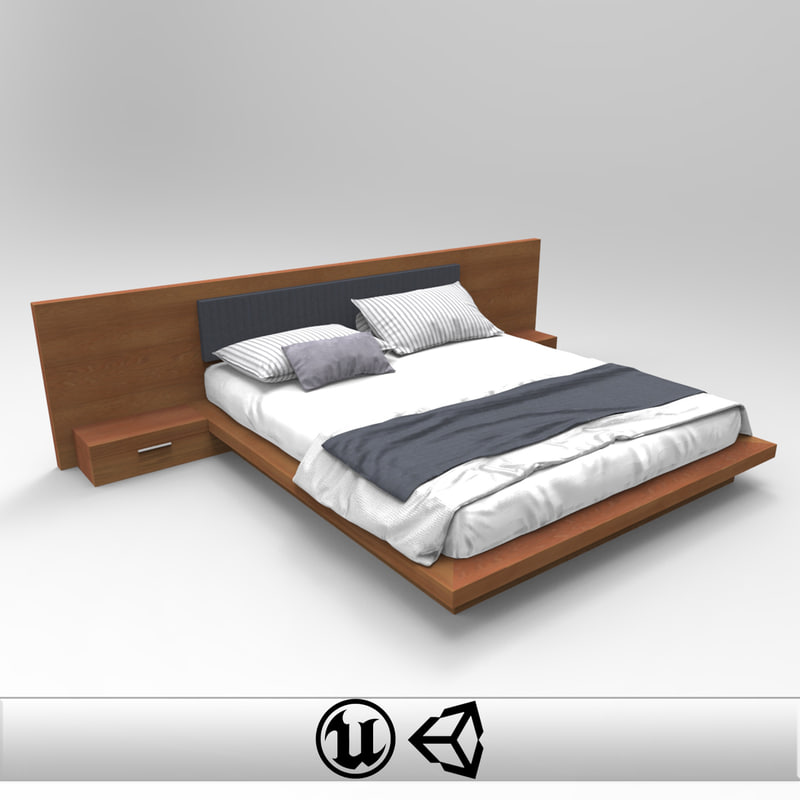 bed unreal unity 3d model