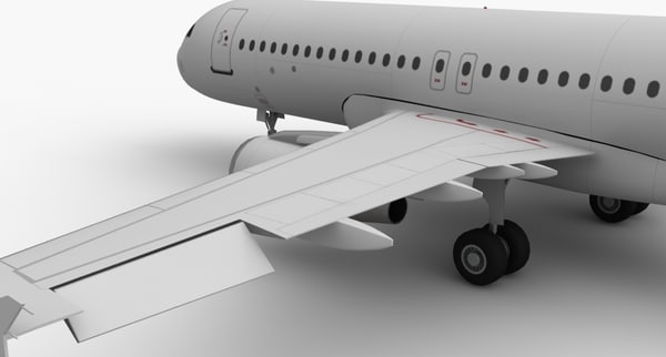 airbus a320 blank animation 3d model