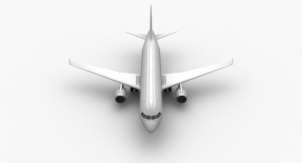 airbus a320 blank animation 3d model