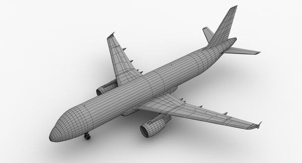 airbus a320 blank animation 3d model