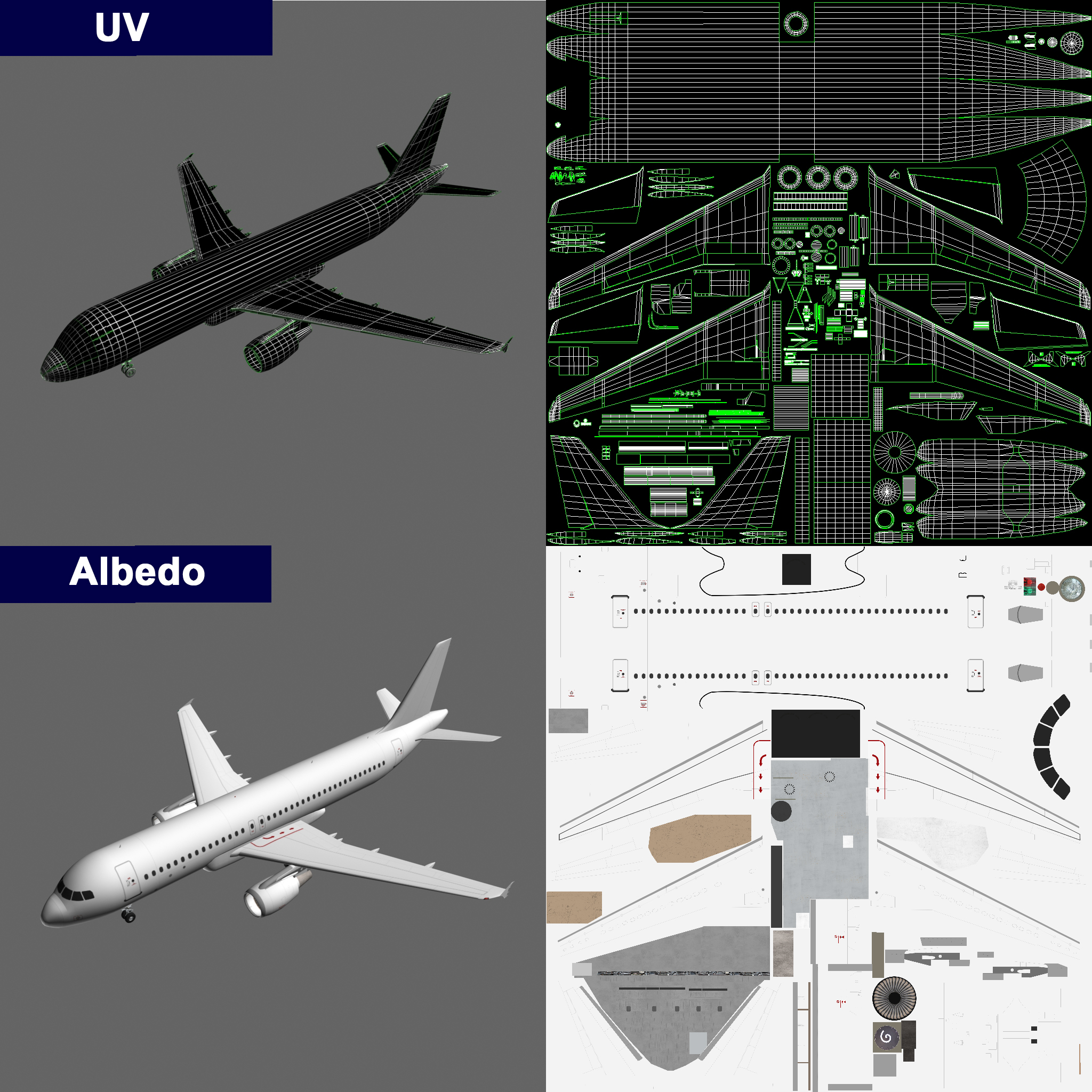 airbus a320 blank animation 3d model