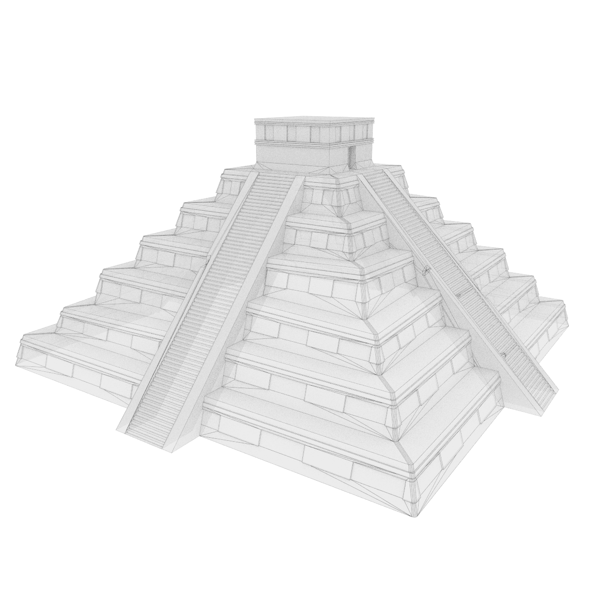 mayan pyramid 3d model