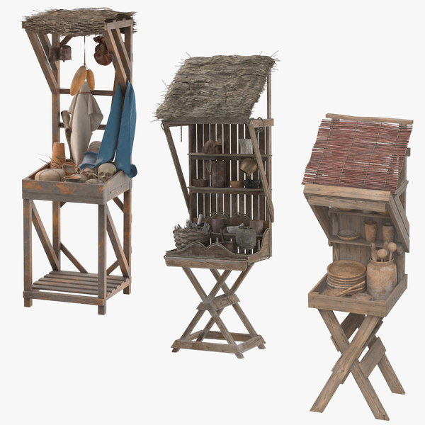 medieval fantasy stall 3d 3ds