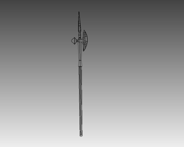 medieval halberd 3d 3ds
