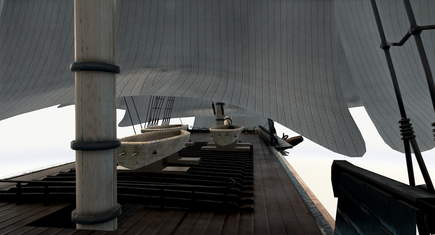 simple ship line 3d model