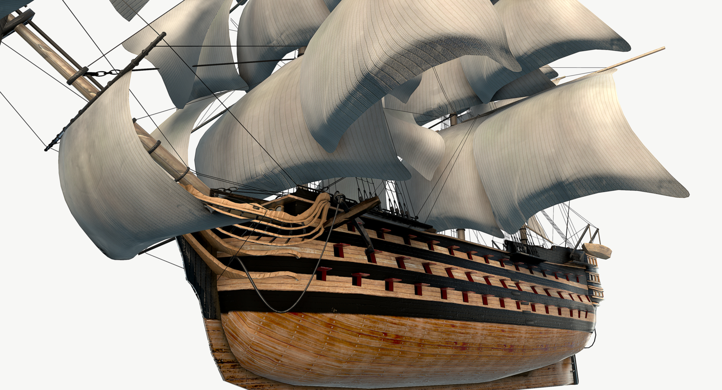 simple ship line 3d model