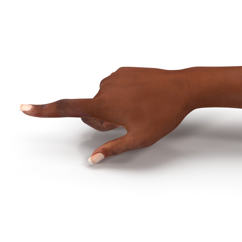 3d model female hand african american
