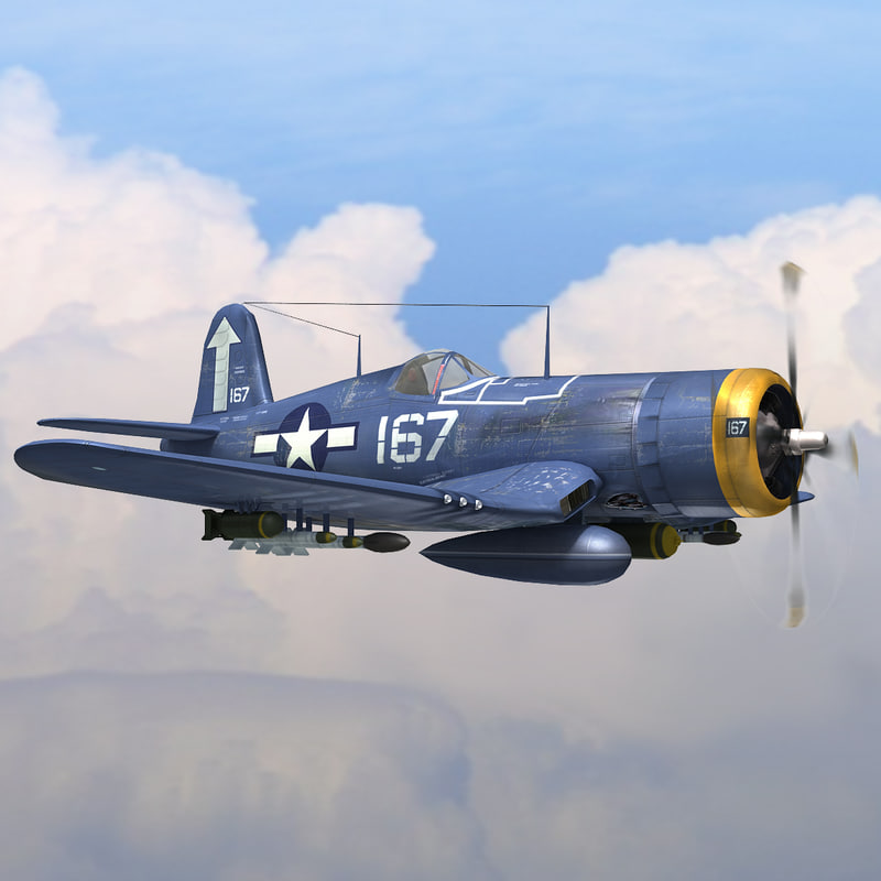 vought f4u corsair 3d model