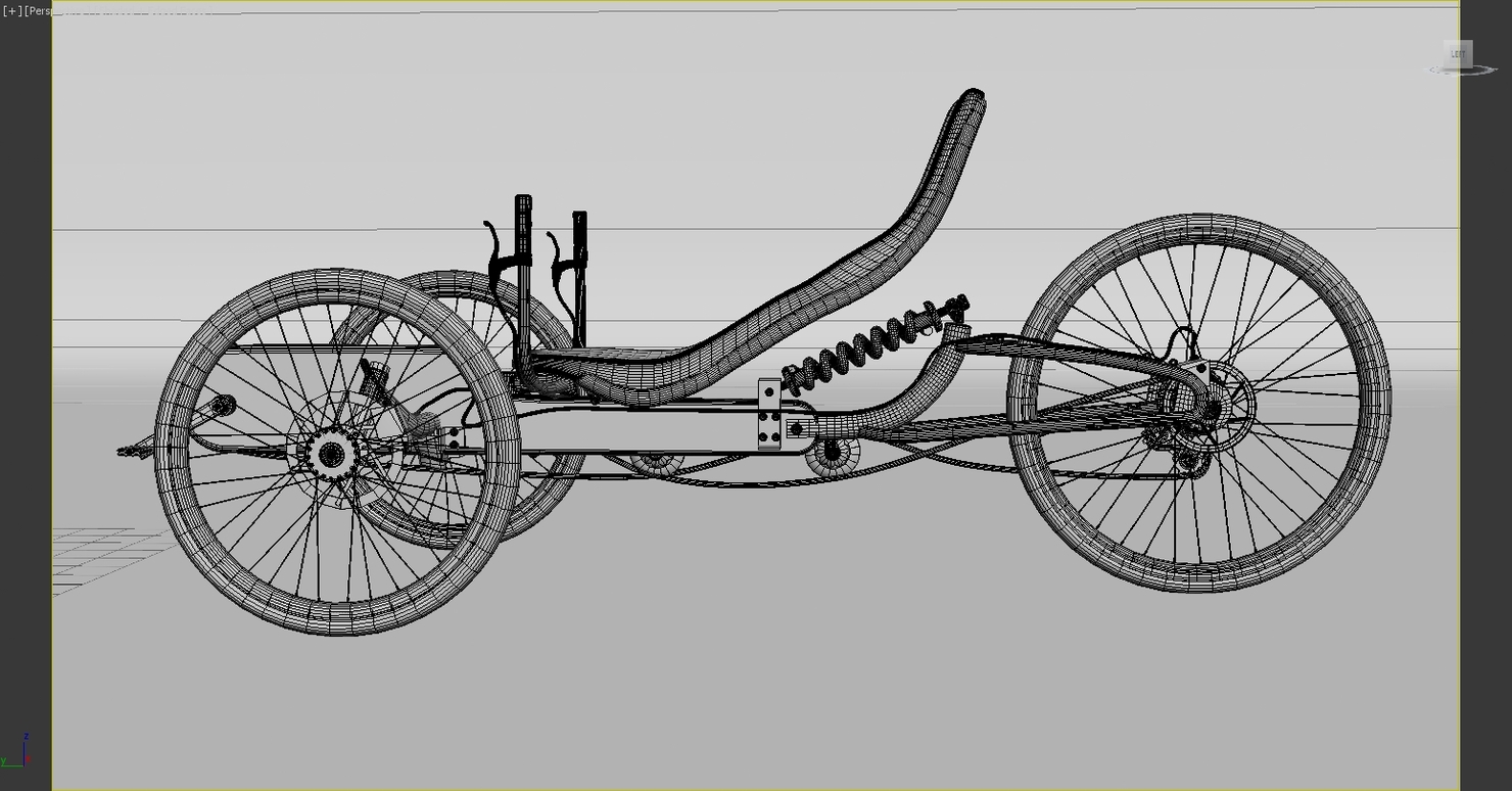 3d model cycle bicycle recumbent