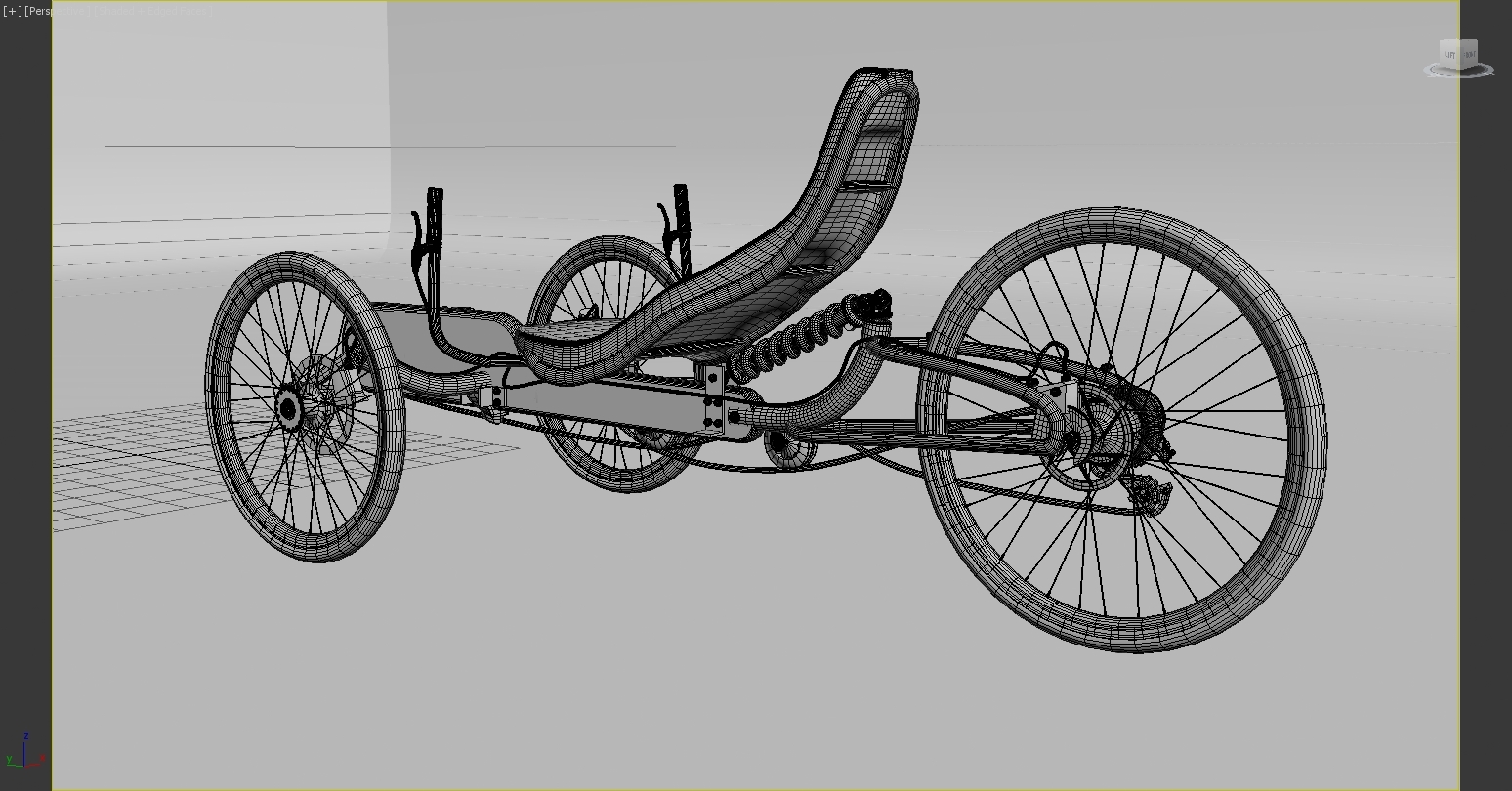 3d model cycle bicycle recumbent