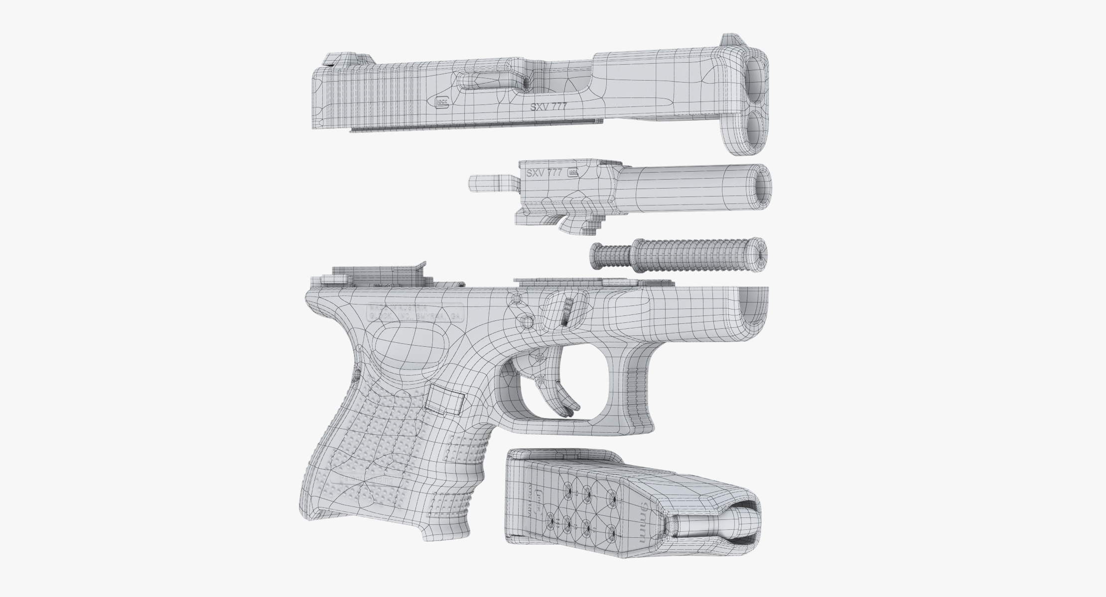 gun glock 26 gen 3d model