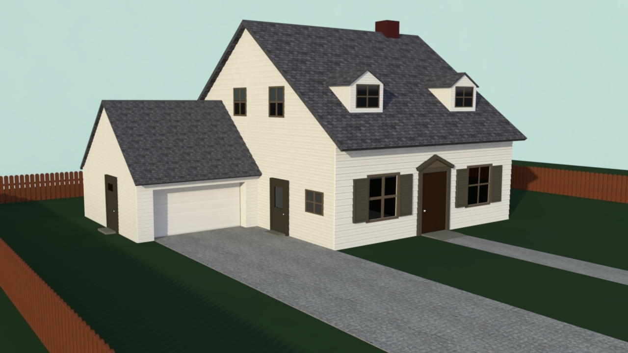 simple house 3d model