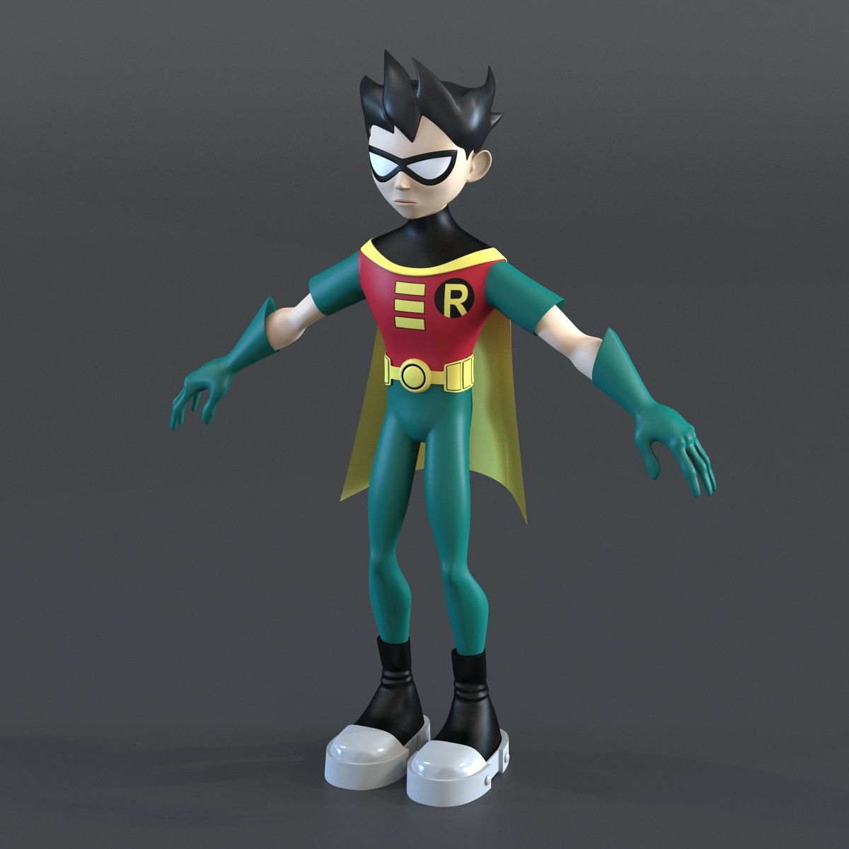 modèle 3D de Personnage de dessin animé Robin rigged pour Cinema 4D ...