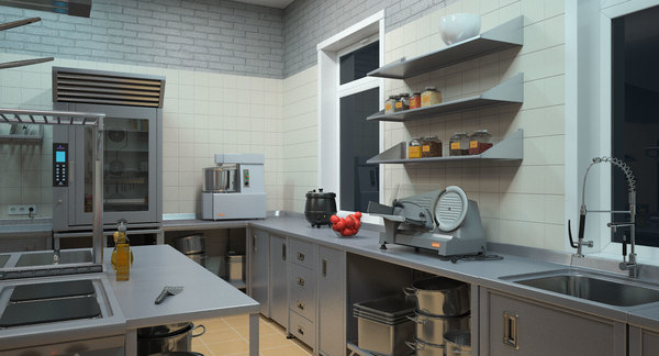 3d commercial kitchen model