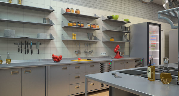 3d commercial kitchen model