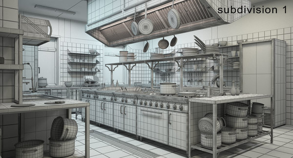 3d commercial kitchen model