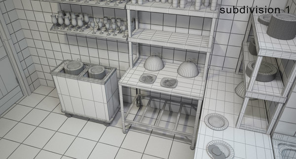 3d commercial kitchen model