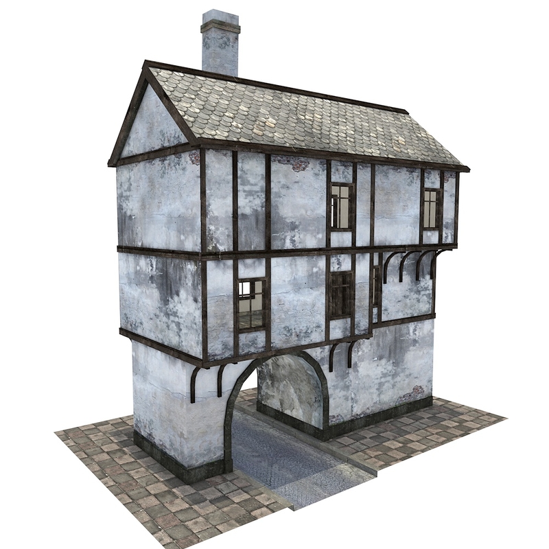 3d medieval gate house
