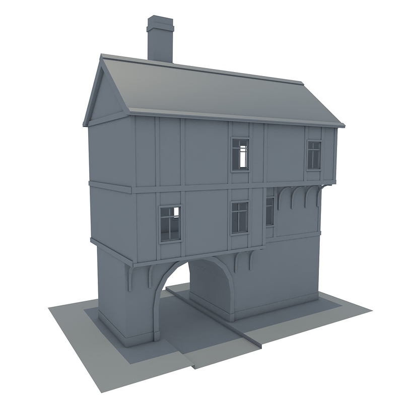 3d medieval gate house