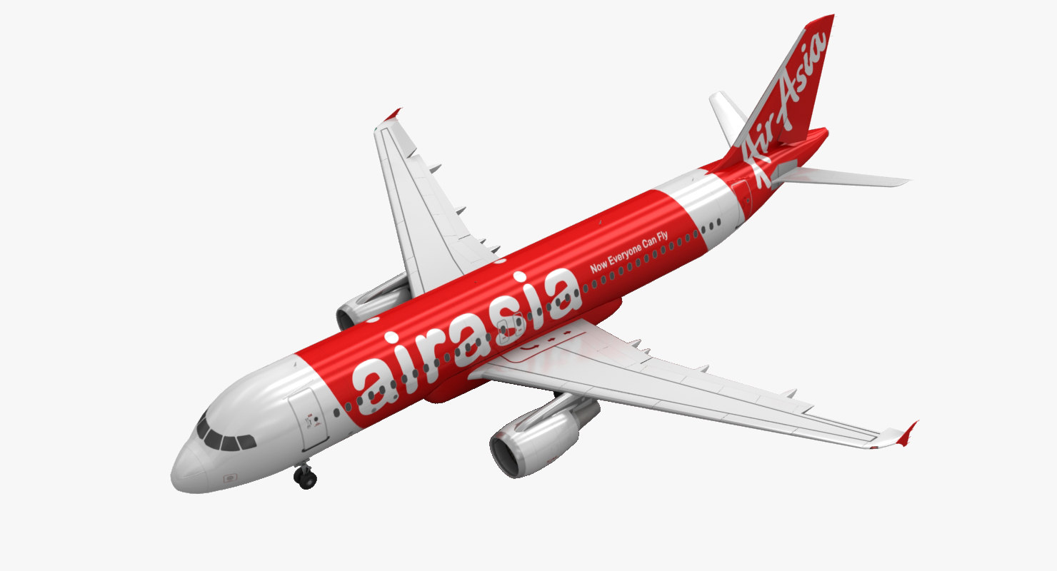 airbus a320 airasia animation 3d max