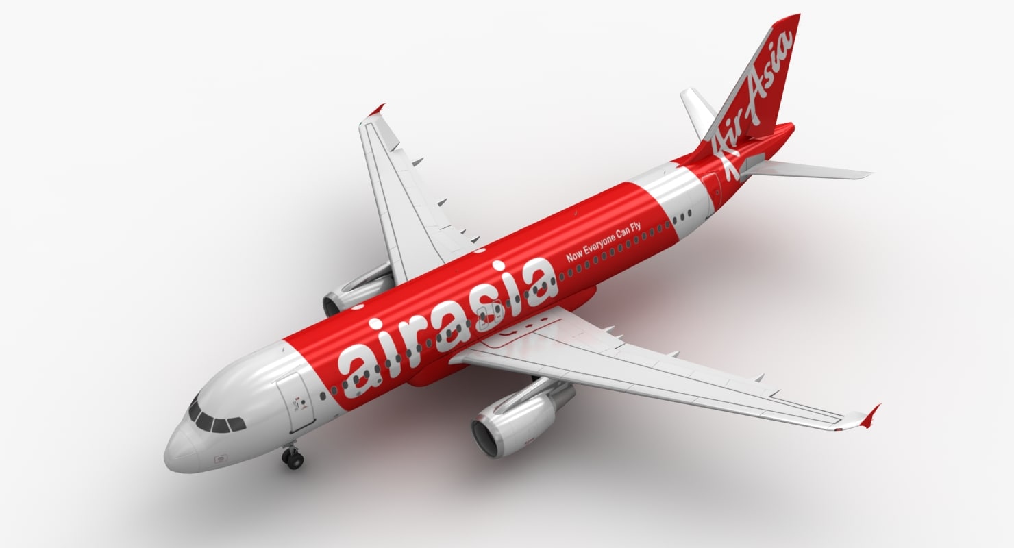 airbus a320 airasia animation 3d max