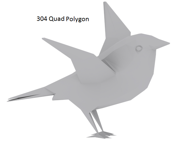 free obj mode bird quad triangles