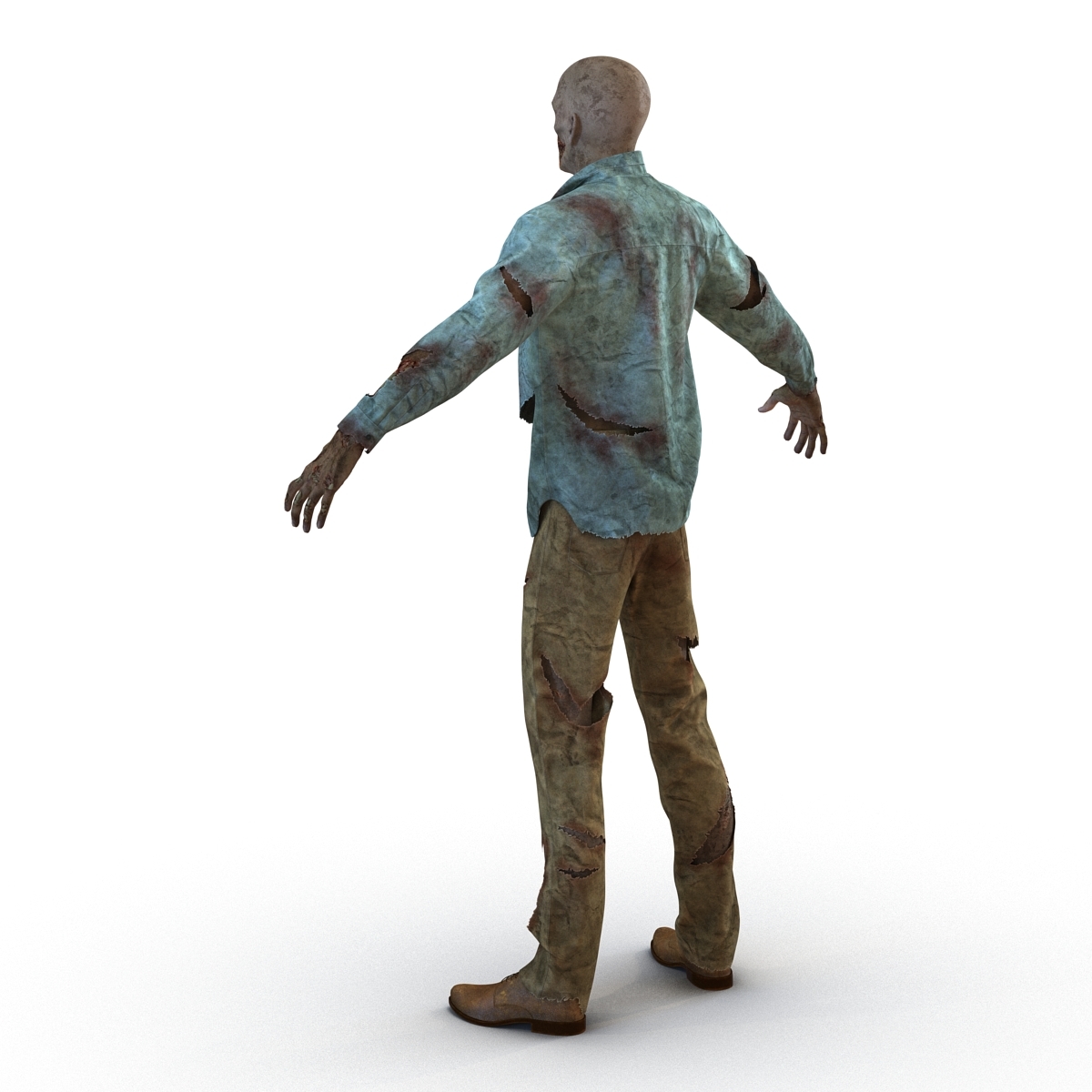 3d zombie rigged model