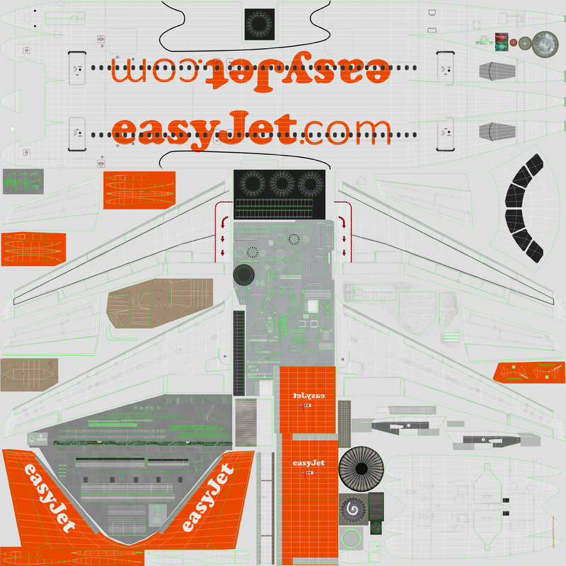airbus a320 easyjet animation 3d model