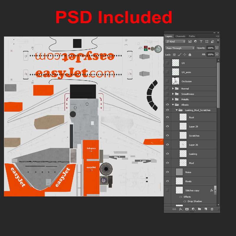 airbus a320 easyjet animation 3d model