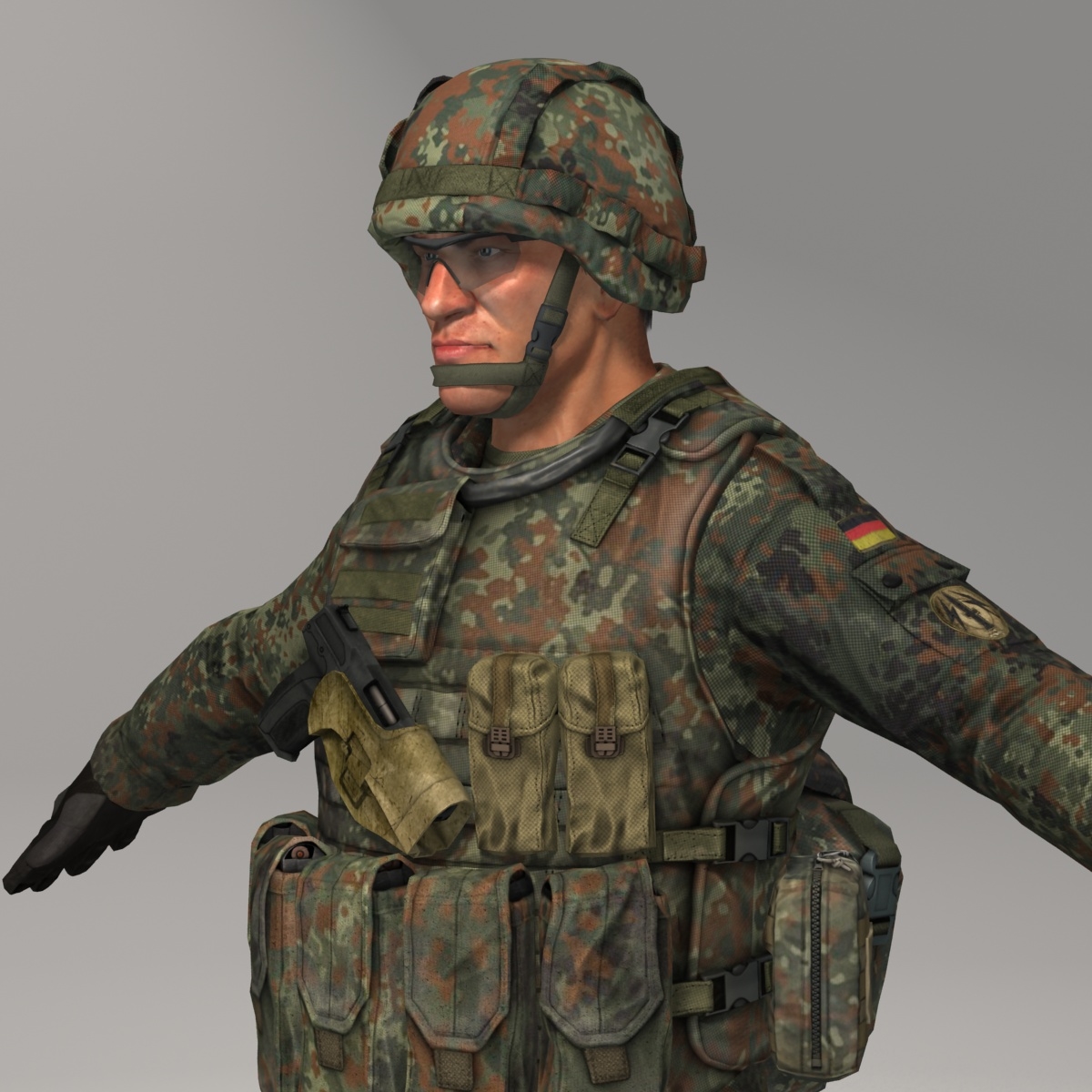 military male bundeswehr soldier 3d model