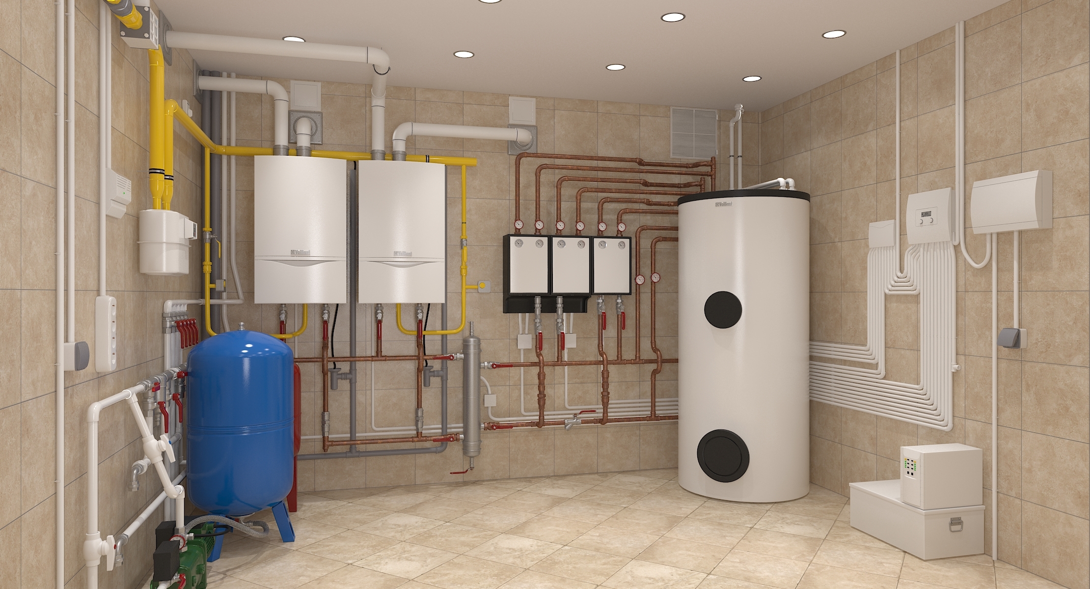 3d boiler house interior
