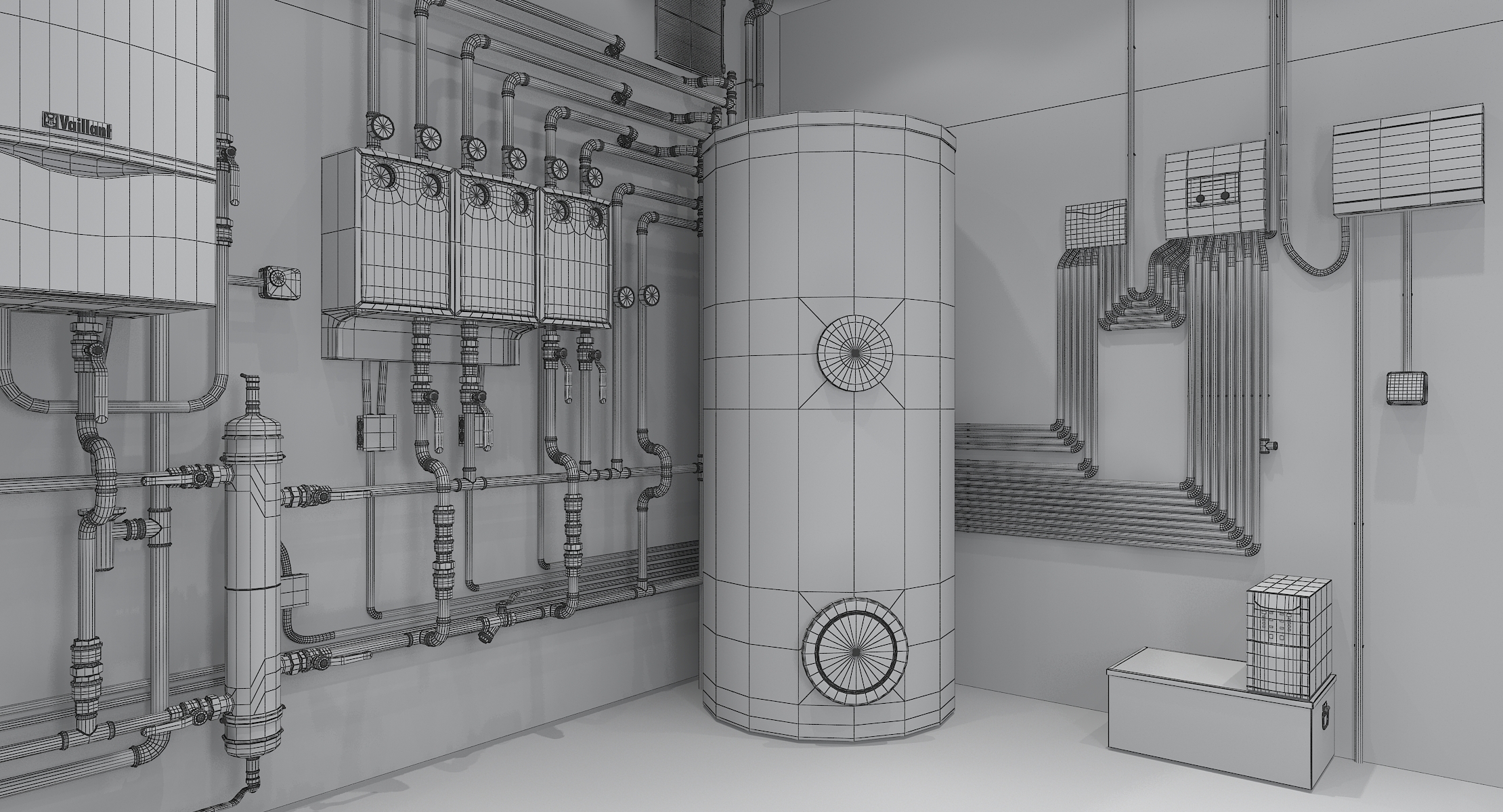 3d boiler house interior