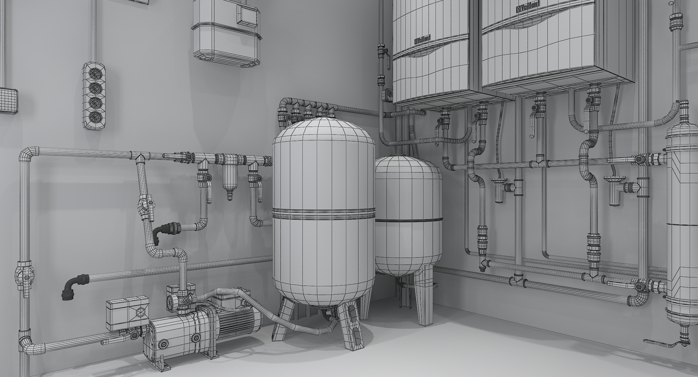 3d boiler house interior