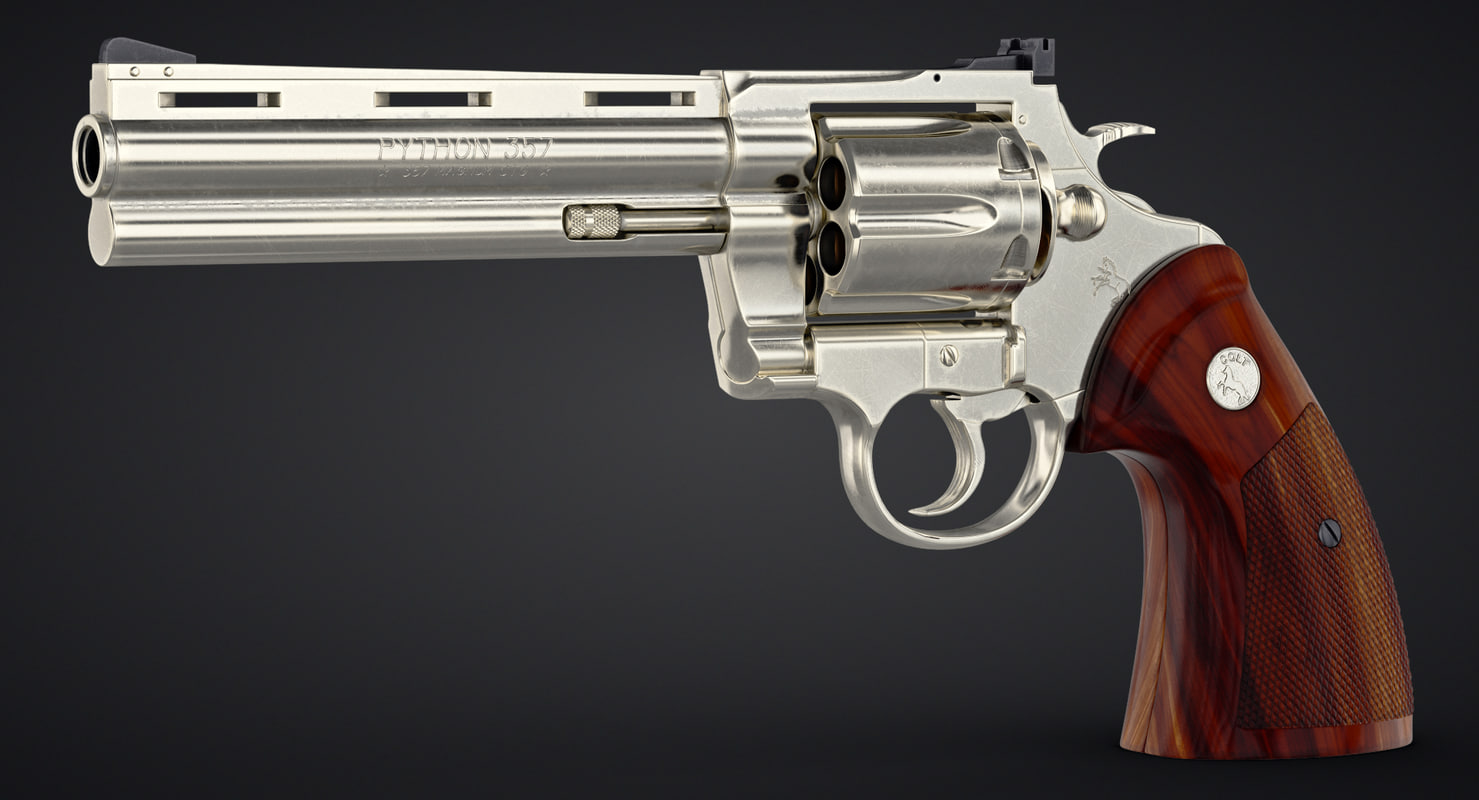 revolver colt python 3d model
