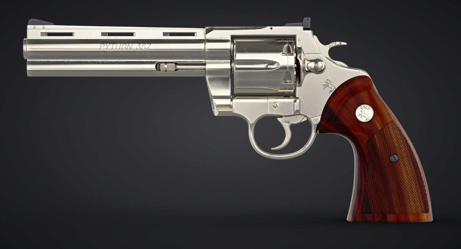 revolver colt python 3d model