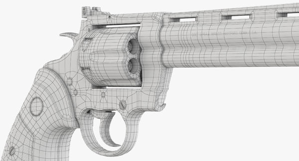 revolver colt python 3d model