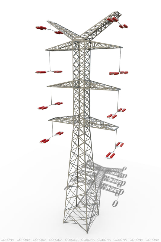 3d power lines model
