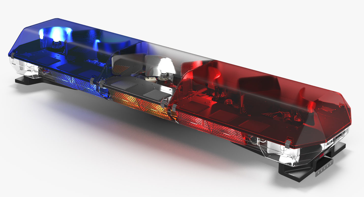 3d police lightbar code 3 model
