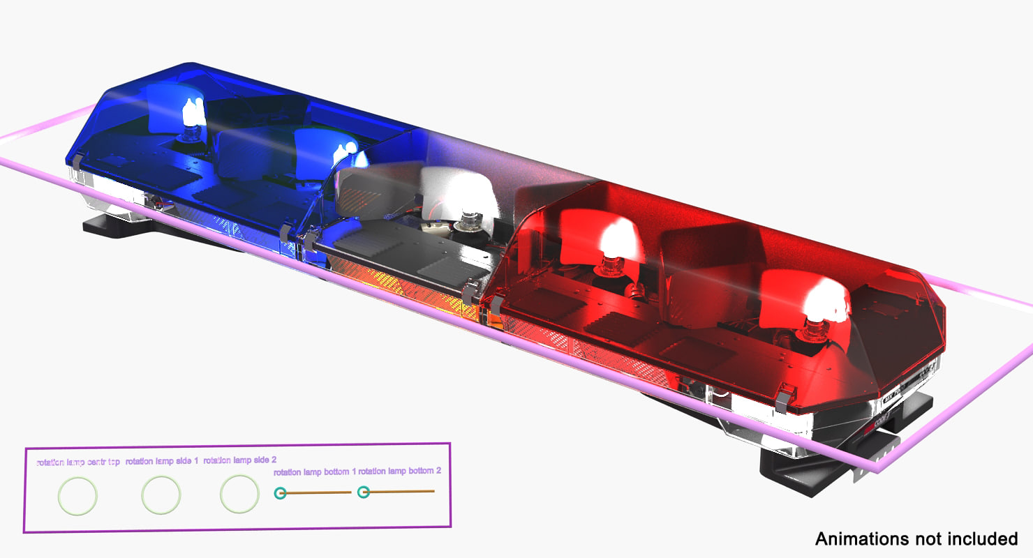 3d police lightbar code 3 model