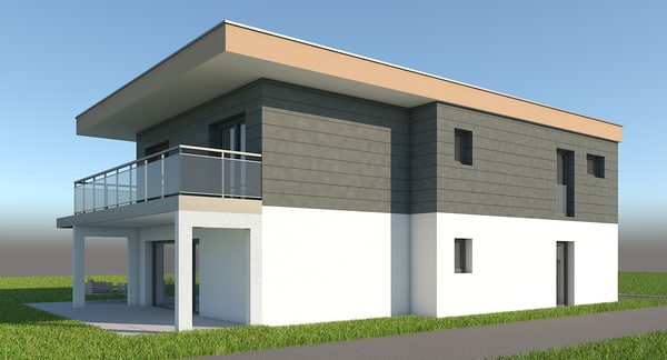3d modern single family home